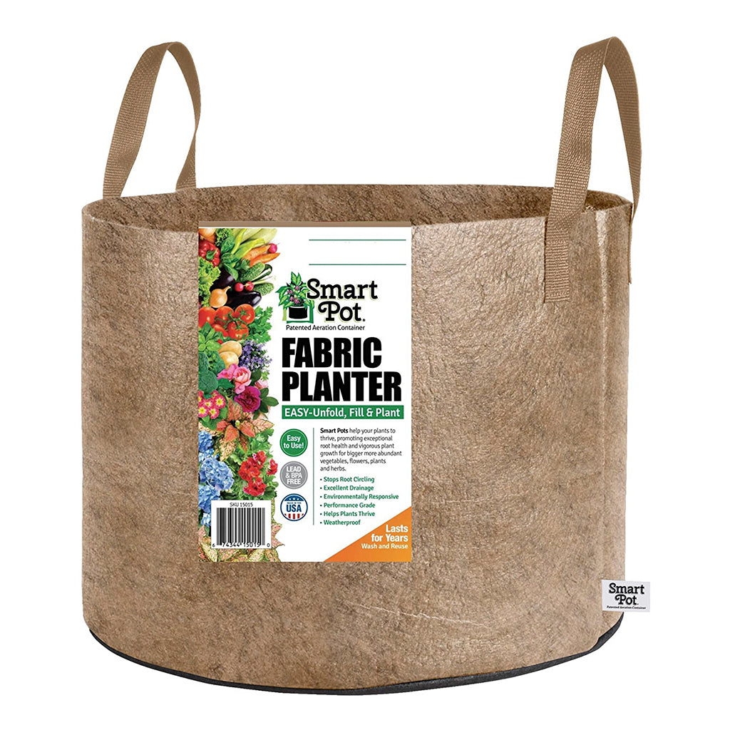 Natural Smart Pot 15Gallon Strap Handles – plantnmore